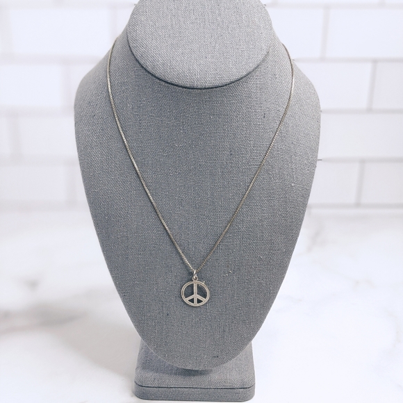 Jewelry | Sterling Silver Peace Sign Pendant Necklace | Poshmark
